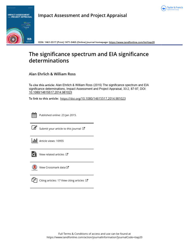 The Significance Spectrum and EIA Significance Determinations | PDF ...
