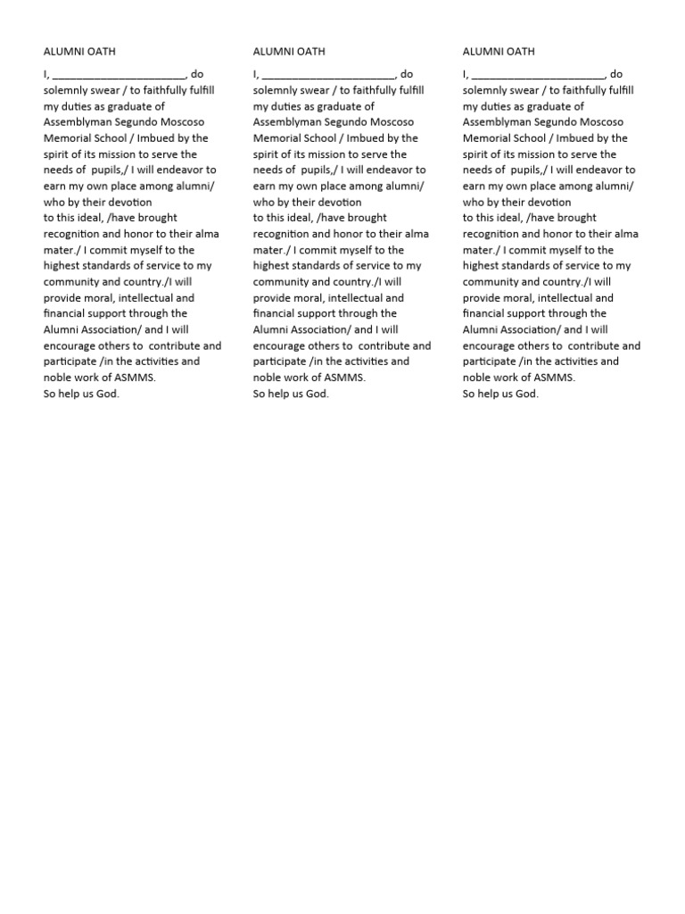 Alumni Oath | PDF