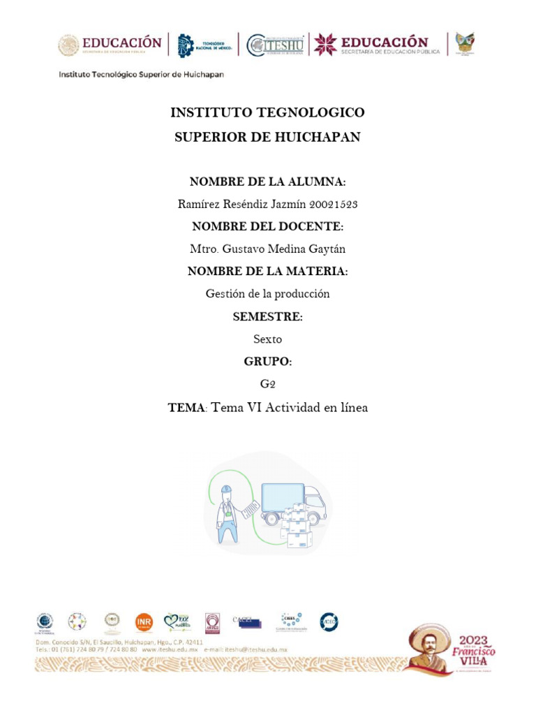 Tema VI Actividad en Línea Jazmin Ramirez G2 | PDF