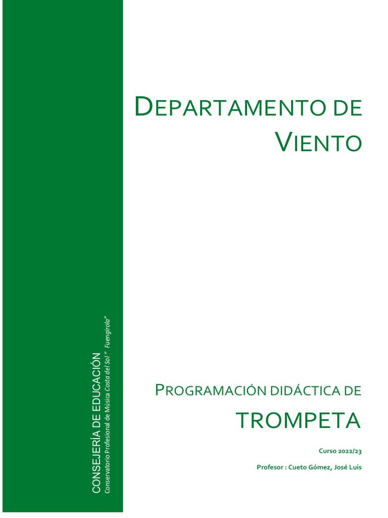 Trompeta-Programación 22-23 Fuengirola | PDF | Evaluación | Plan de estudios