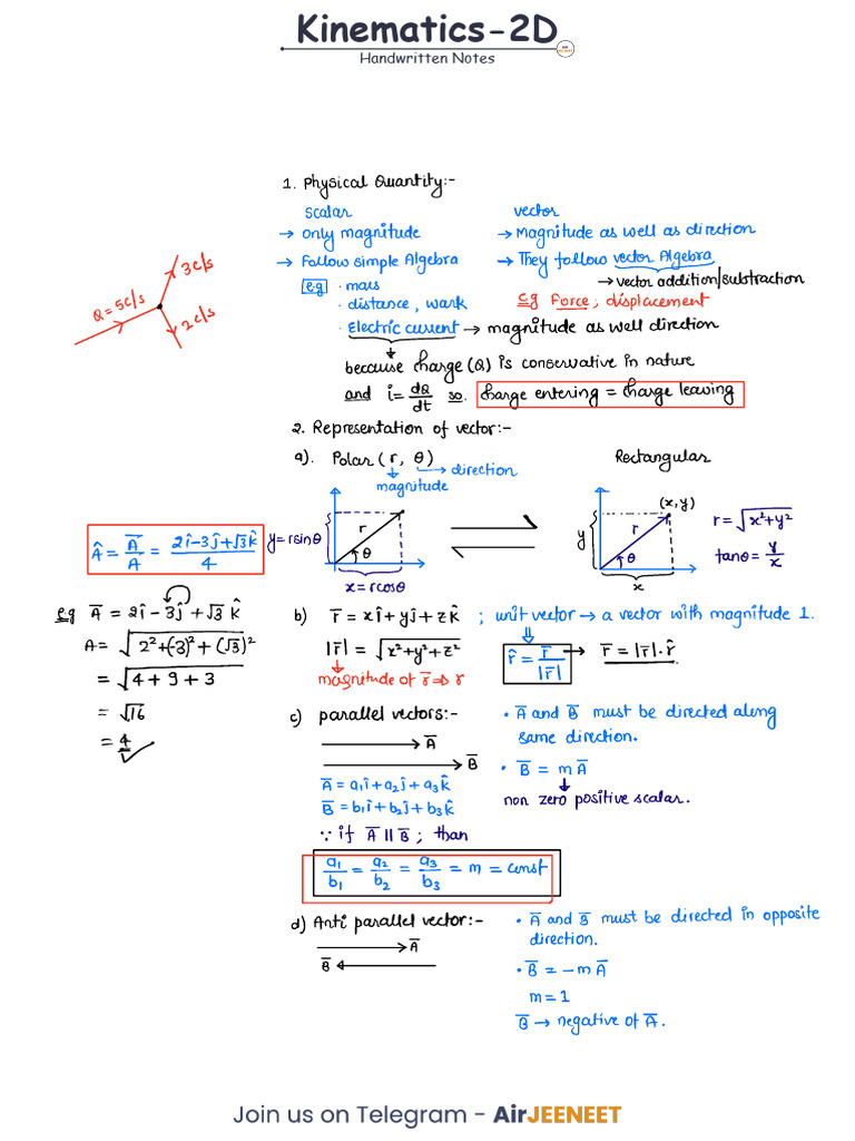 03 - Kinematics 2D | PDF | Vector Calculus | Motion (Physics)
