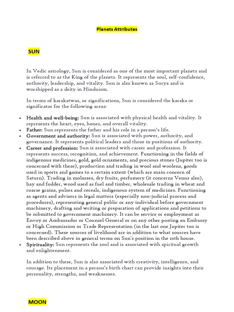 Significance of Planets | PDF