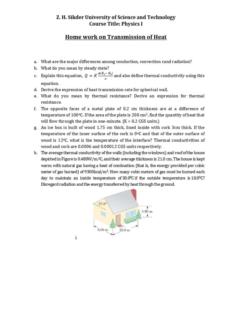 Heat Transmission Homework Guide | PDF