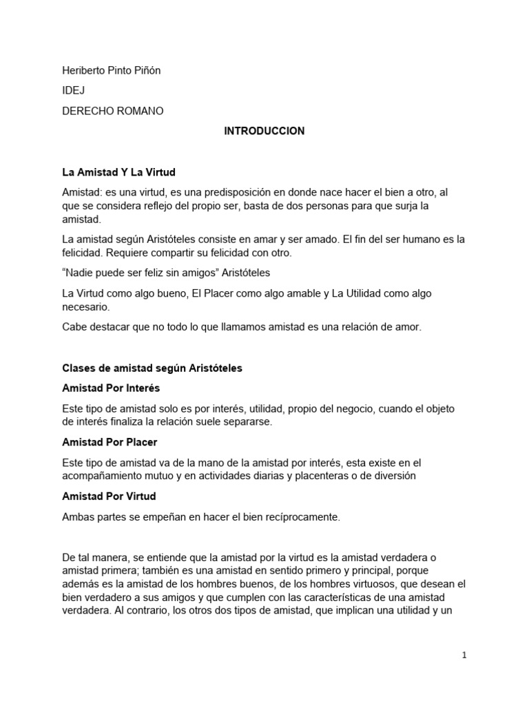 Ensayo Amistad | PDF | Virtud | Felicidad