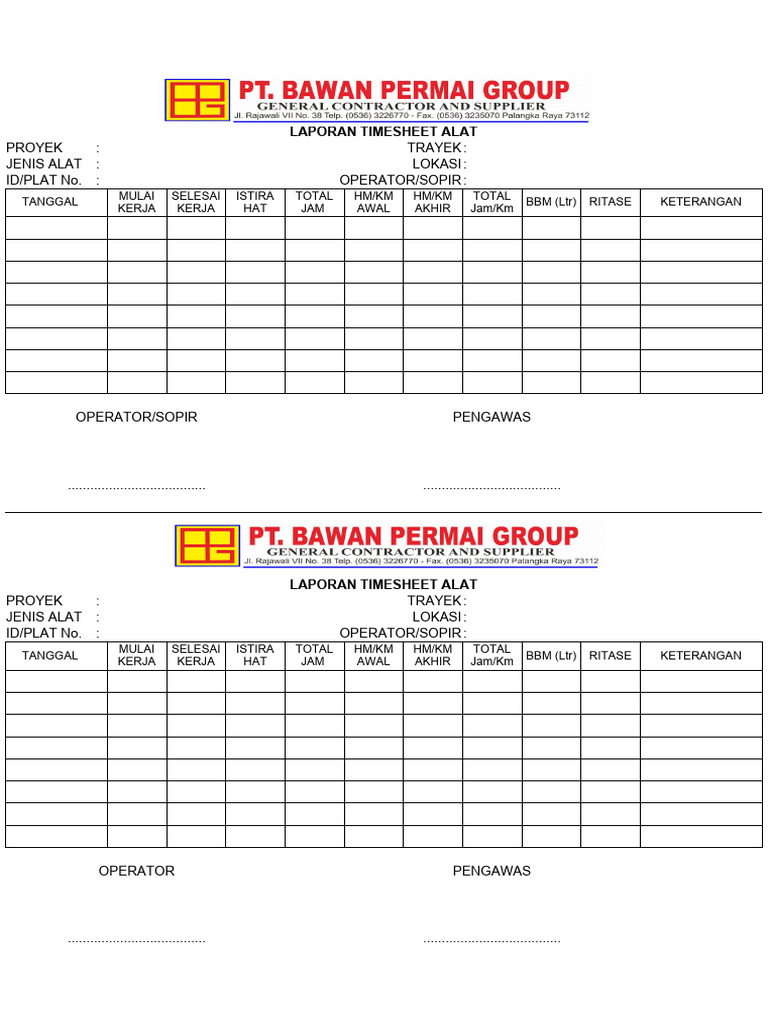 Form Timesheet | PDF