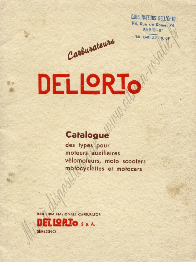 Dellorto Catalogue | PDF