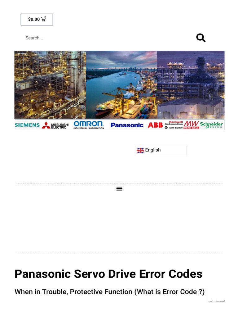 Panasonic Servo Drive Error Codes - Guangzhou Eusens Technology Co.,Ltd ...