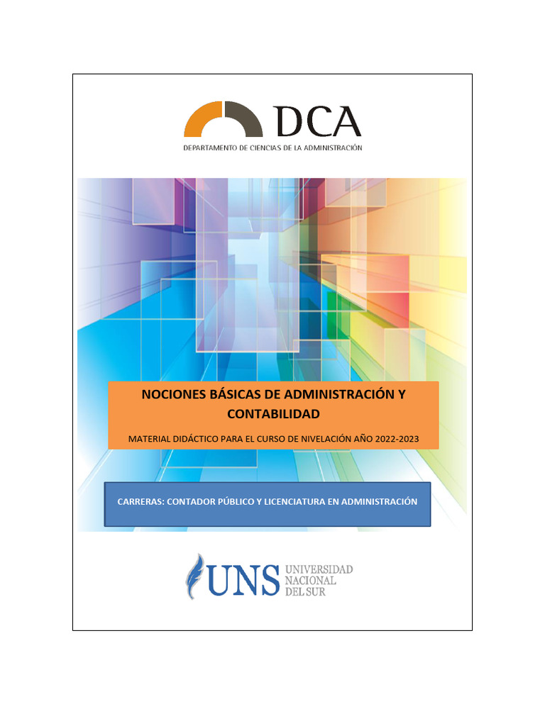 Cuadernillo Nociones Basicas Admi y Contabilidad 2022-2023 | PDF | Contabilidad | Business