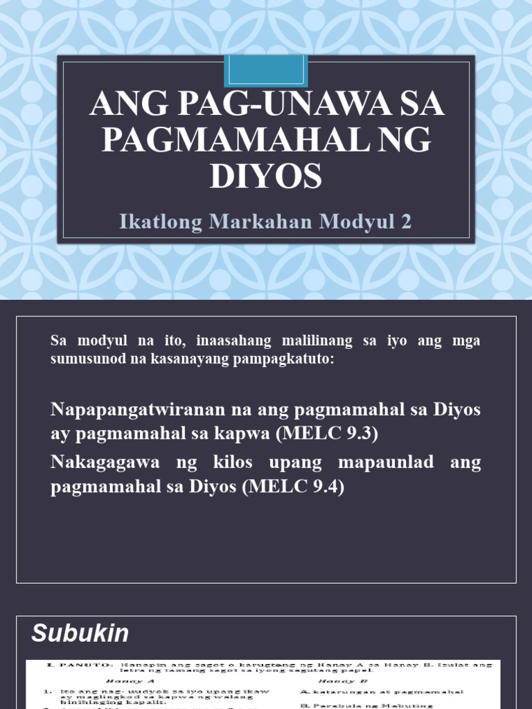 Ang Pag-Unawa Sa Pagmamahal NG Diyos | PDF