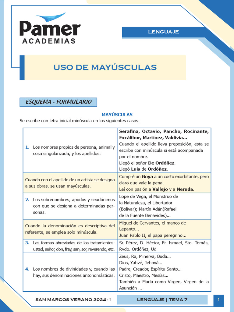 Guía Completa del Uso de Mayúsculas | PDF