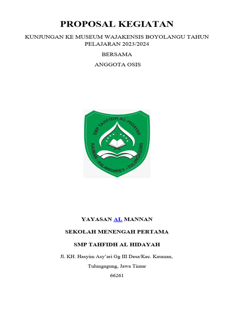 Proposal Kunjungan Museum | PDF