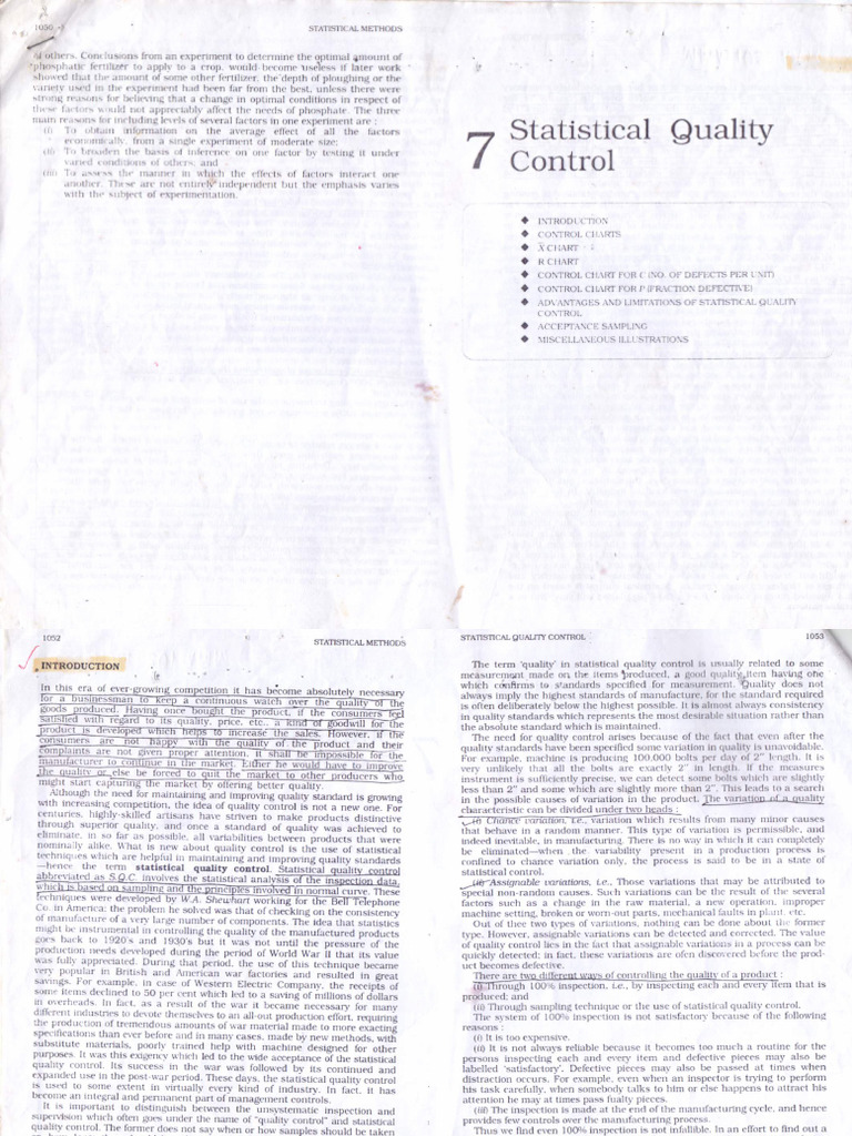 Statistical Quality Control | PDF