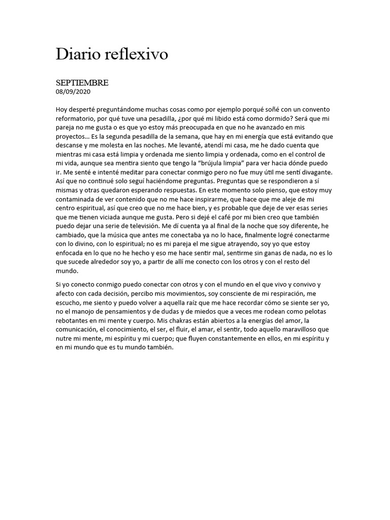 2020 Diario Reflexivo | PDF