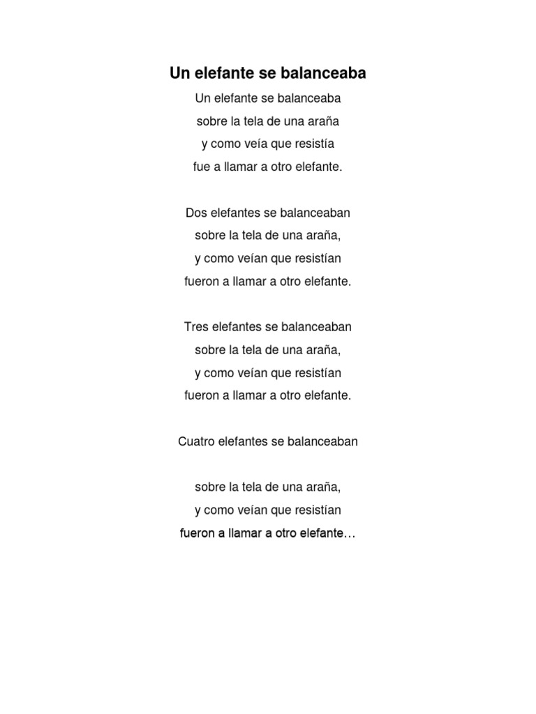 Un Elefante Se Balanceaba | PDF