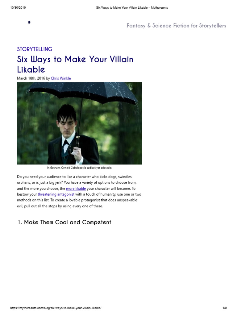 Making Villains Likable: Six Strategies | PDF