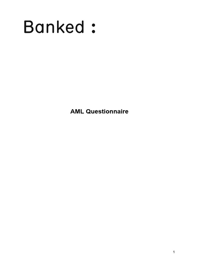 Partner and Merchant - Non Regulated - AML Questionnaire | PDF ...