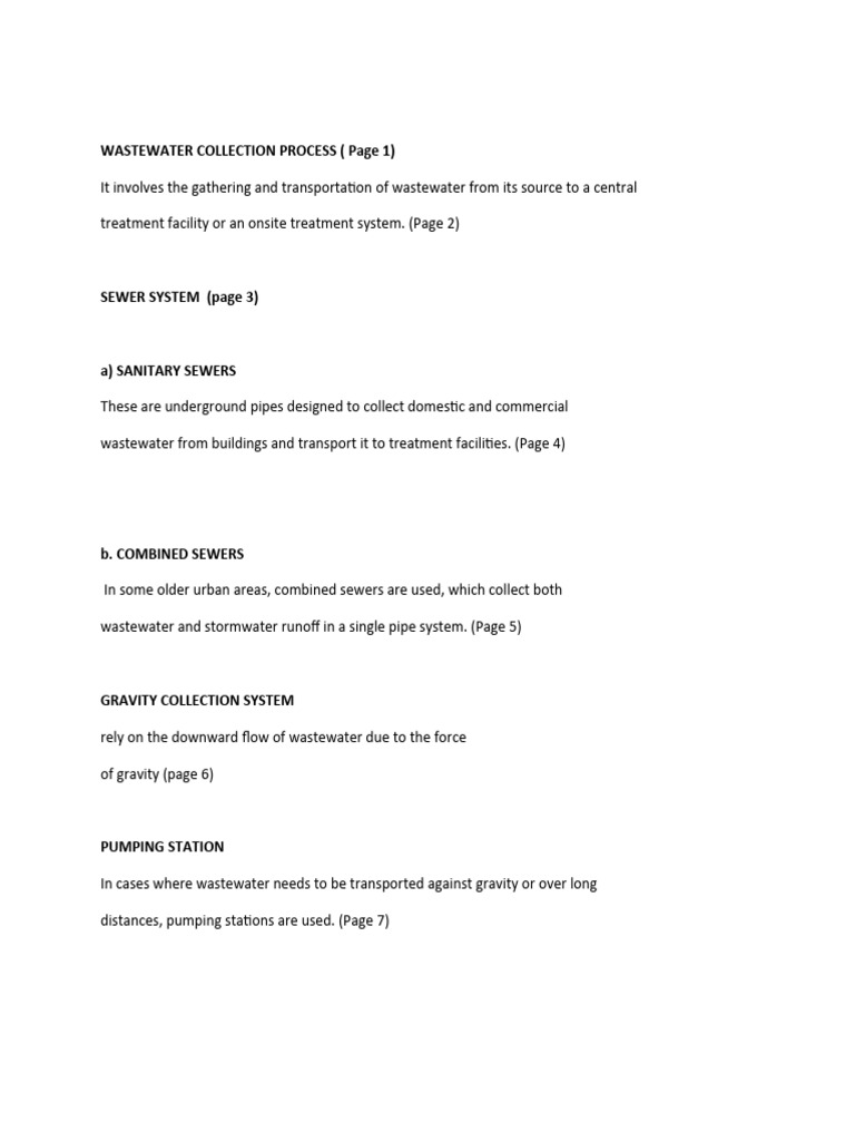 Wastewater Collection System Overview | PDF