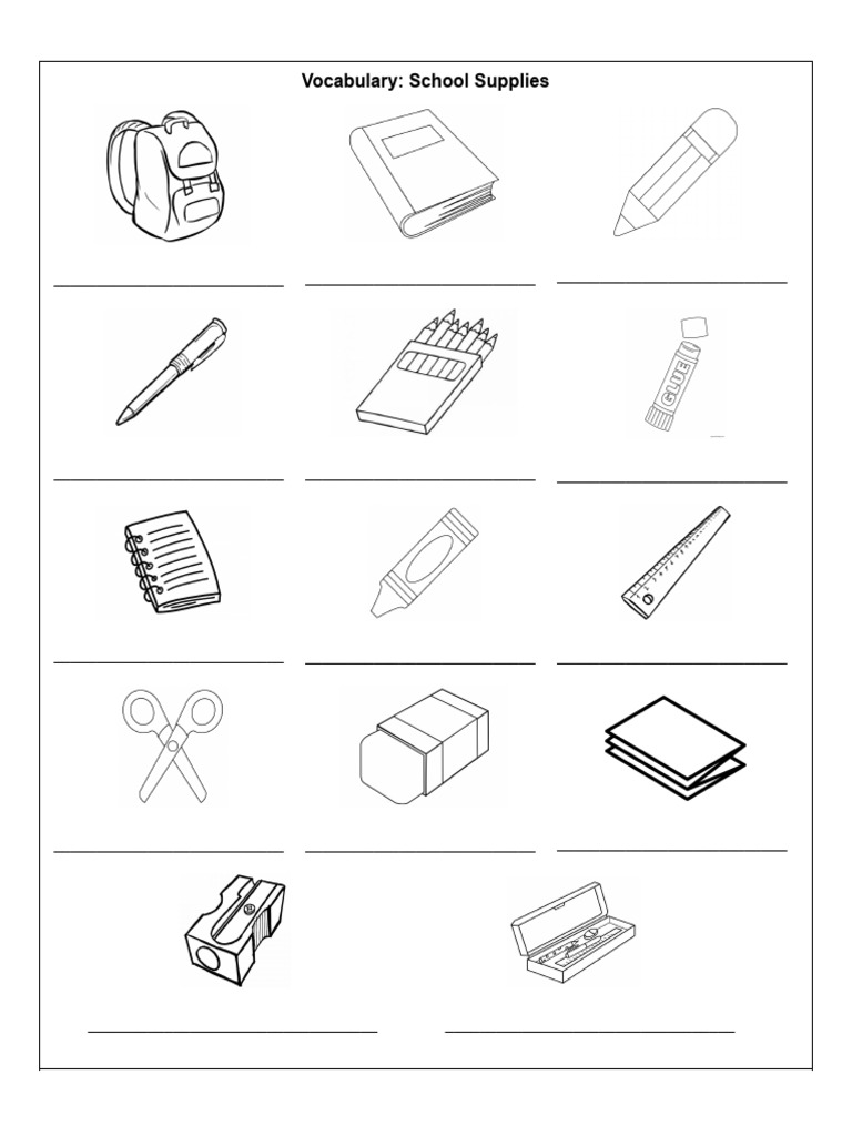1° GRADO - VOCAULARIO_ SCHOOL SUPPLIES | PDF