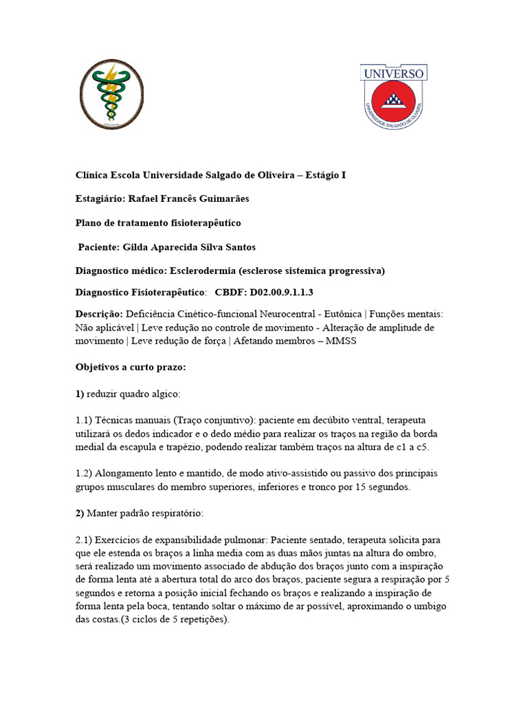 Plano de Tratamento Paciente Gilda | PDF