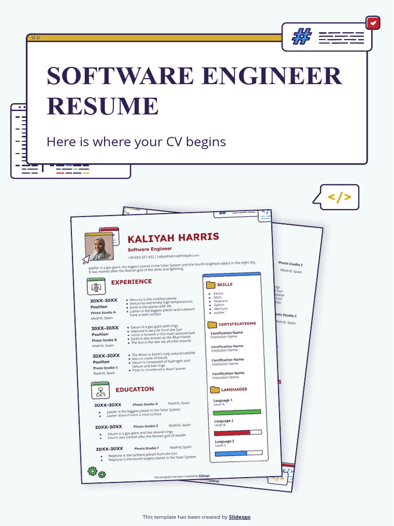 Software Engineer Resume by Slidesgo | PDF