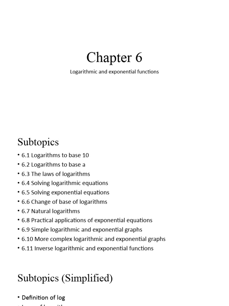 C6 Log and Exponential Functions | PDF