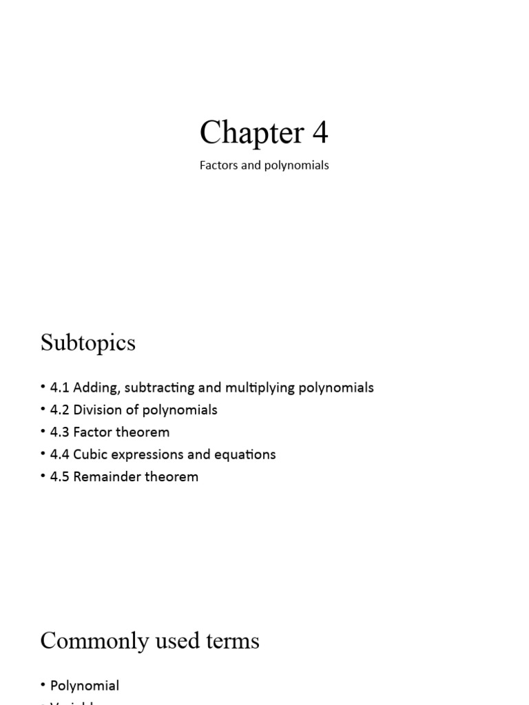 C4 Factors and Polynomials | PDF | Factorization | Polynomial
