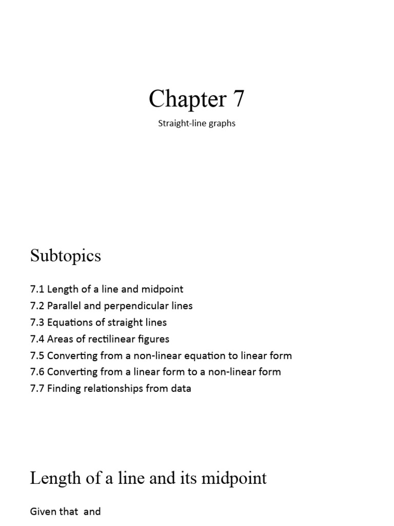C7 Straight Line Graphs | PDF | Euclidean Geometry | Elementary Geometry