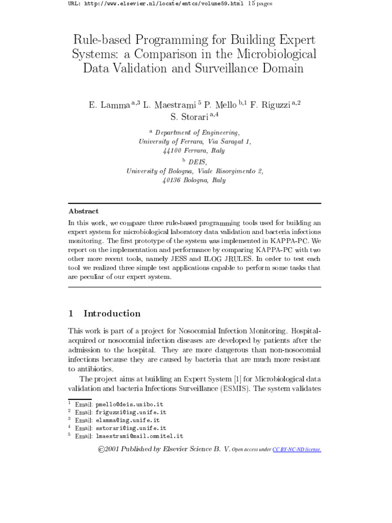Rule-Based Programming For Building Expert Systems (Lamma) | PDF | Class (Computer Programming ...