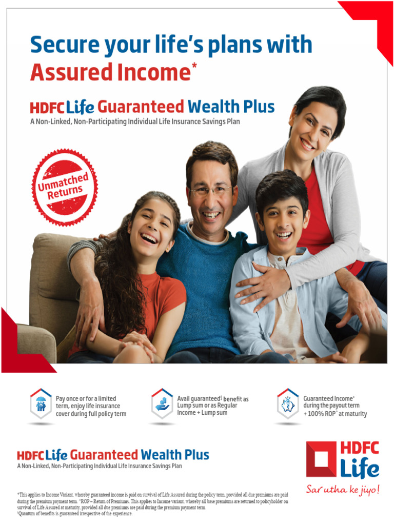 HDFC Life GUARANTEED WEALTH PLUS BROCHURE | PDF | Insurance | Life ...