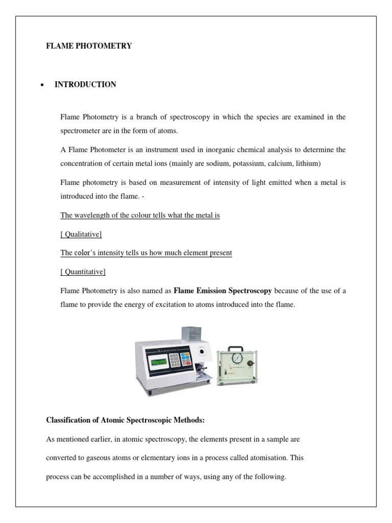 Flame-Photometry BP701TP | PDF | Emission Spectrum | Absorption ...