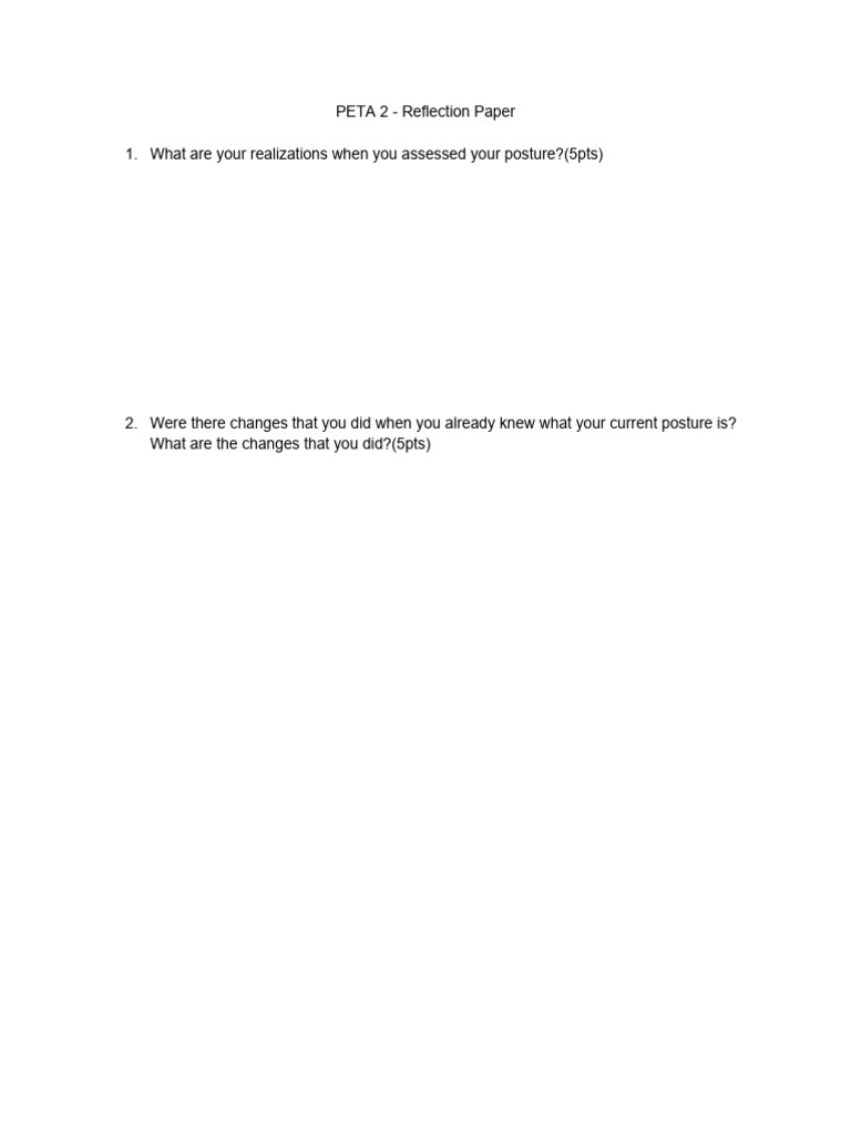 PETA 2 - Reflection Paper | PDF