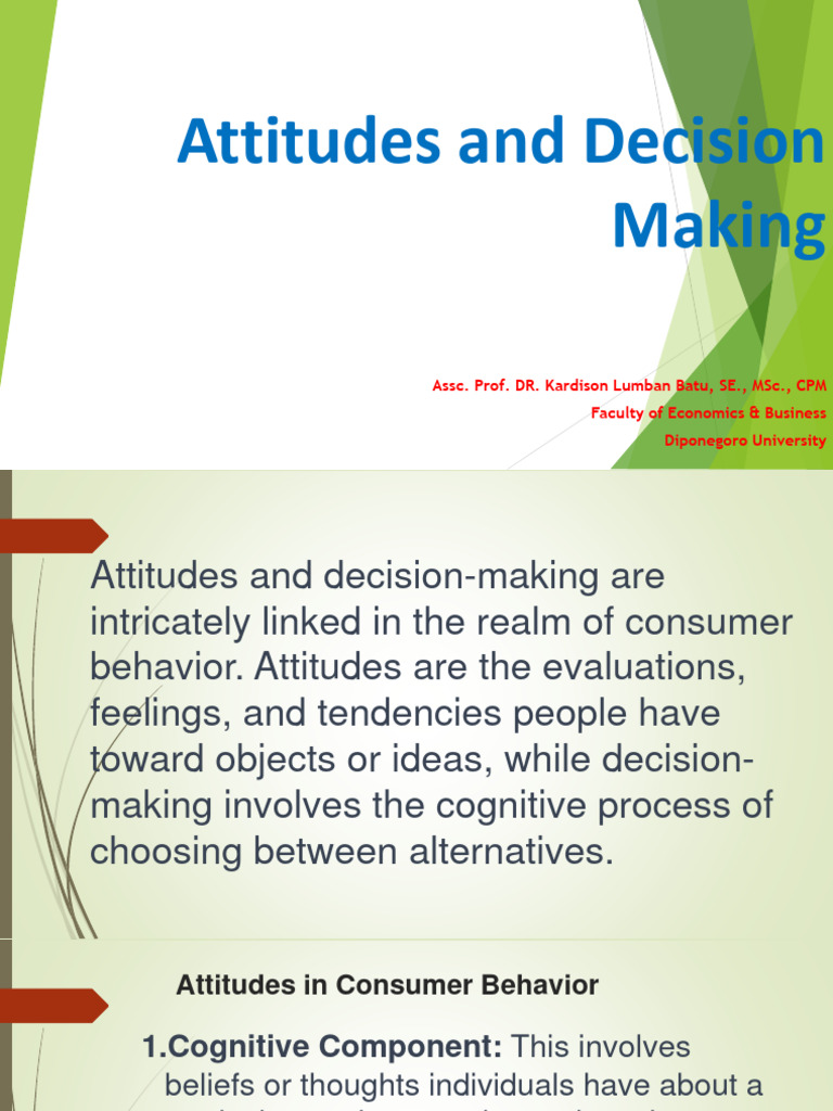 Chapter 10 Attitudes and Decision Making | PDF | Attitude (Psychology ...