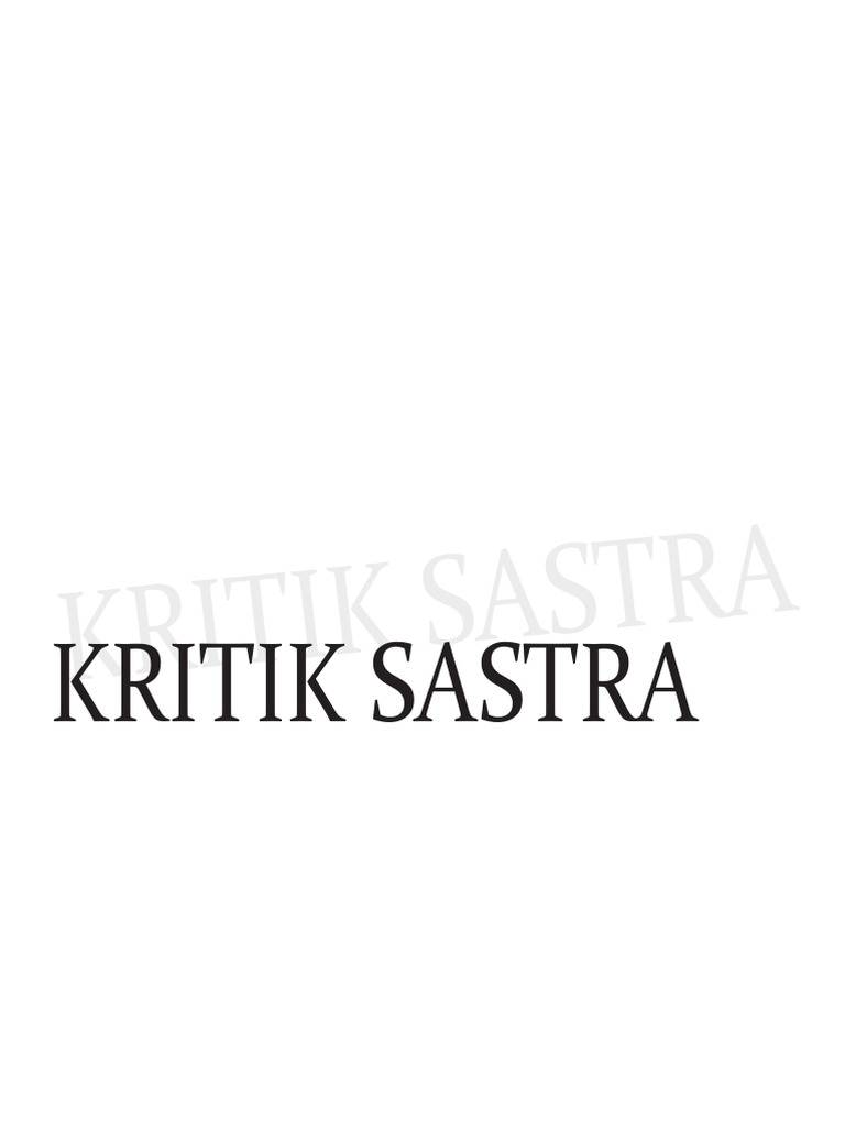 Kritik Sastra Bu Esti Cetak | PDF