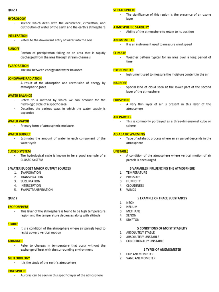 All Quizzes | PDF | Atmosphere Of Earth | Atmosphere
