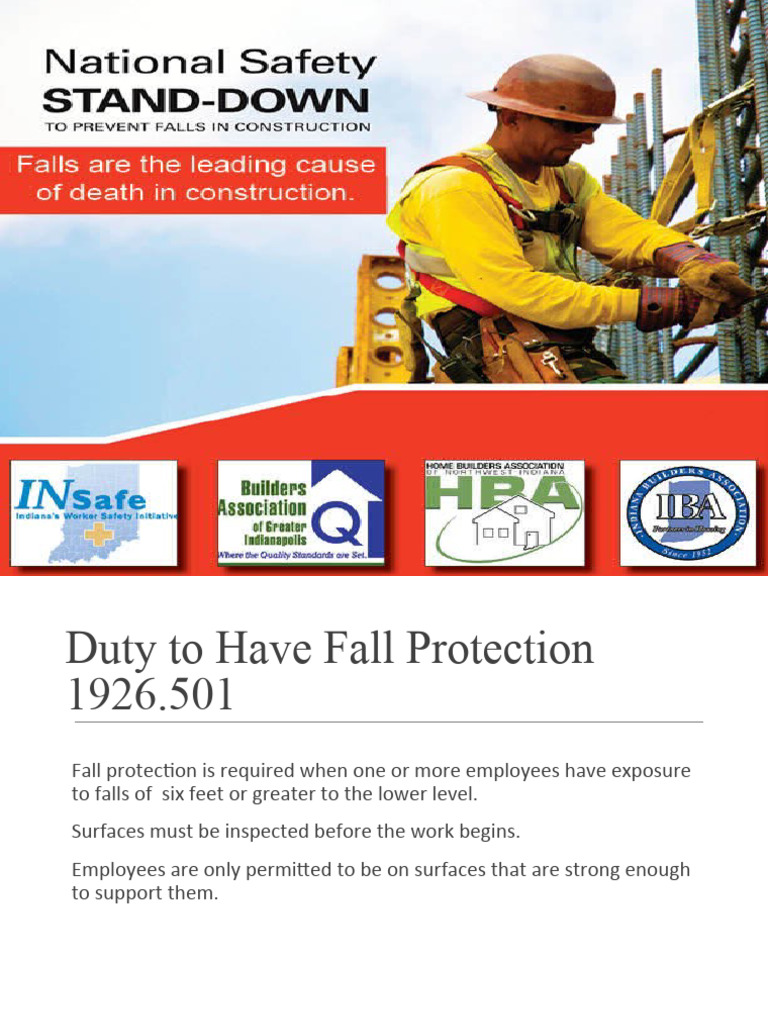 Fall Protection Presentation | PDF | Scaffolding | Safety