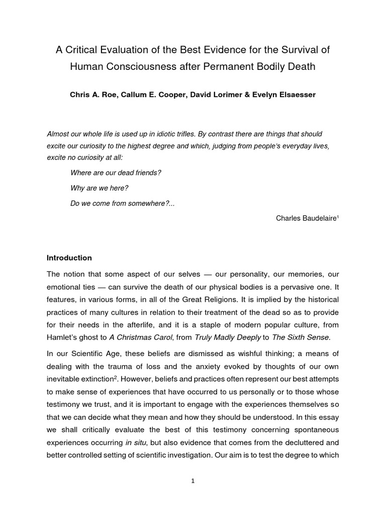 Roe Cooper Lorimer Elsaesser Critical Evaluation | PDF | Experience ...