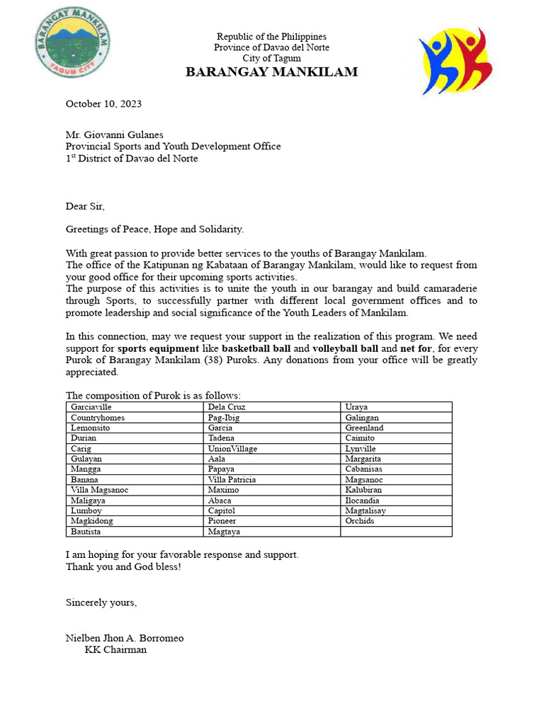 Request Letter | PDF