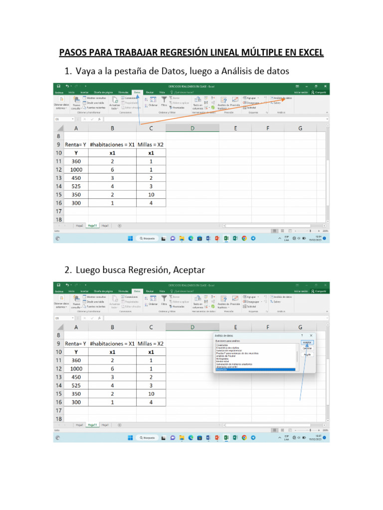 Procedimiento Para Trabajar Regresión Lineal Múltiple En Excel Pdf 2314