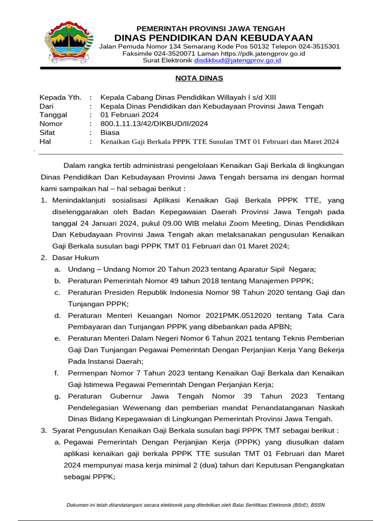 KGB PPPK Susulan TMT 1 Februari & Maret 2024 | PDF