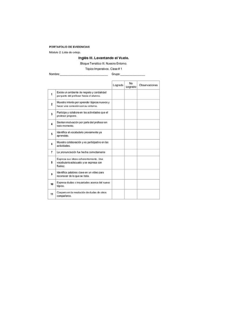 Cotejo | PDF