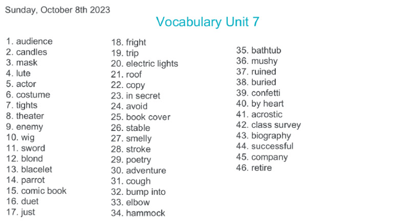 SUperminds 5 Unit 7 Voc | PDF