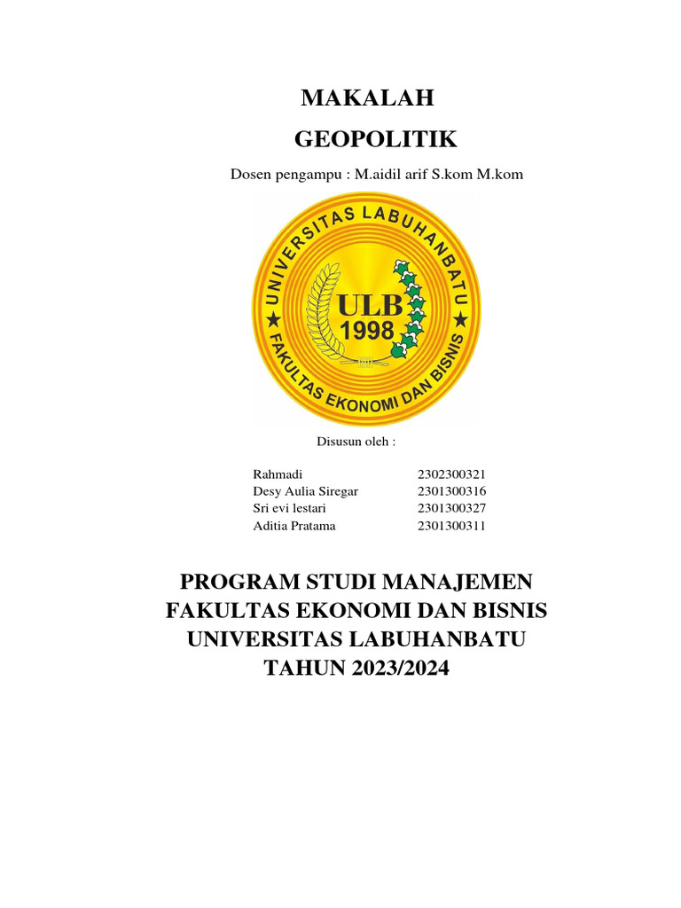 MAKALAH PKN KEL 5 Geopolitik | PDF