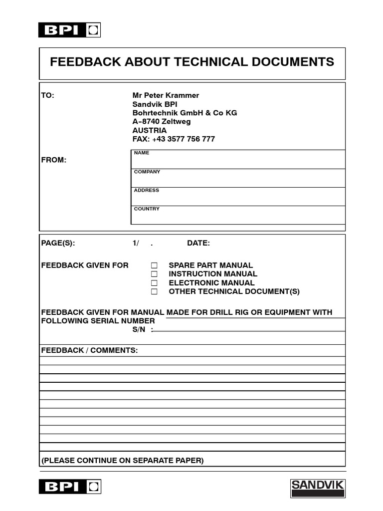 Feedback Form BPI | PDF