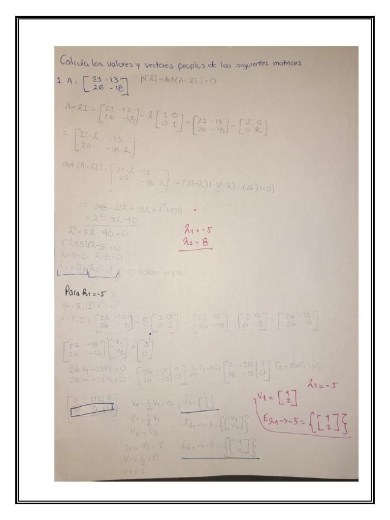 AF5 Valoresyvectprop ALGLIN | PDF
