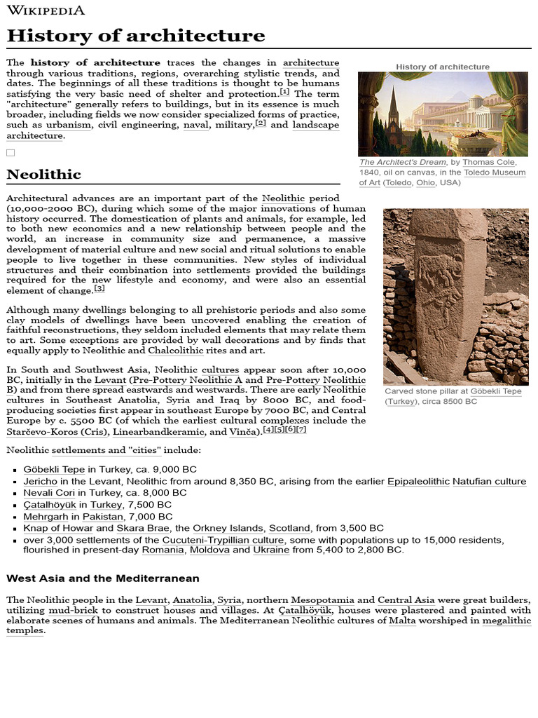 History of Architecture - Wikipedia | PDF | Egyptian Pyramids | Neolithic