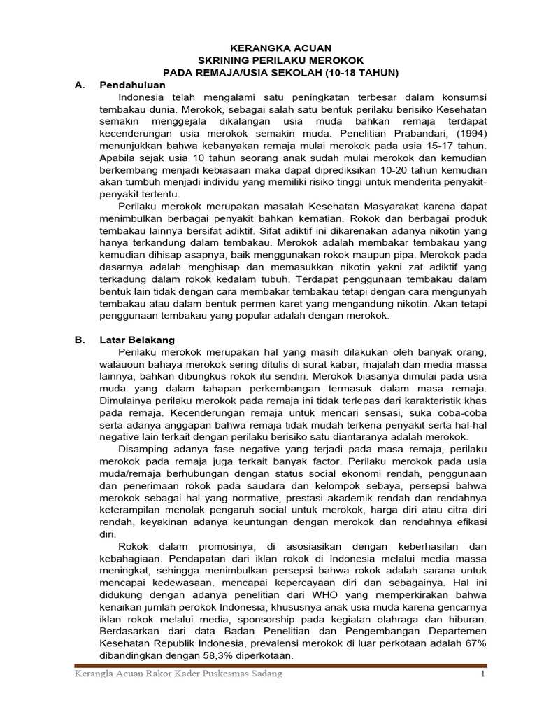 Kak Skrining Perilaku Merokok 2024 | PDF