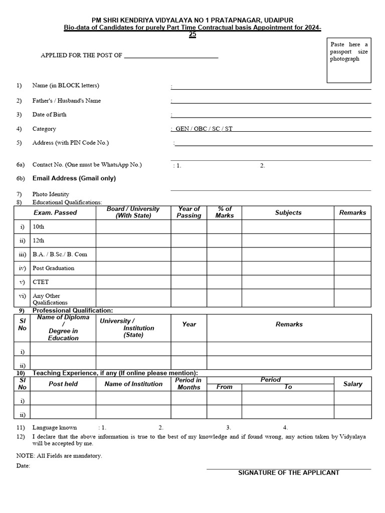 Application Form - 2 | PDF