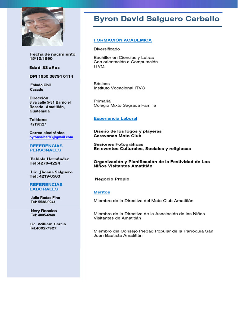 CV Byron David Salguero | PDF