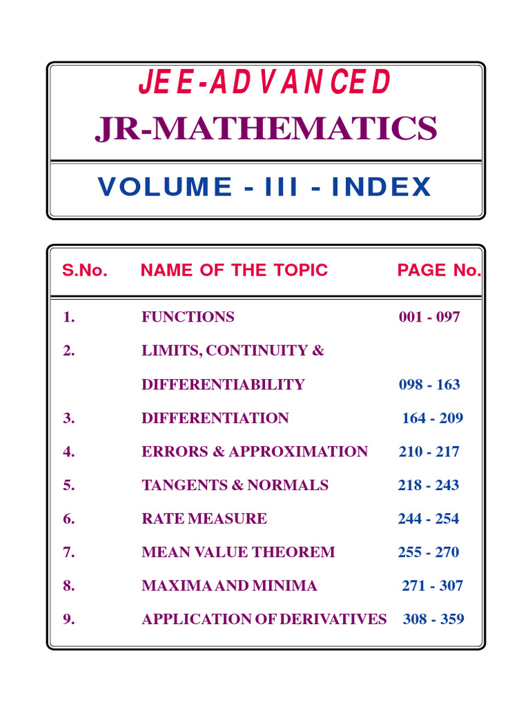 JR Maths Vol III | PDF