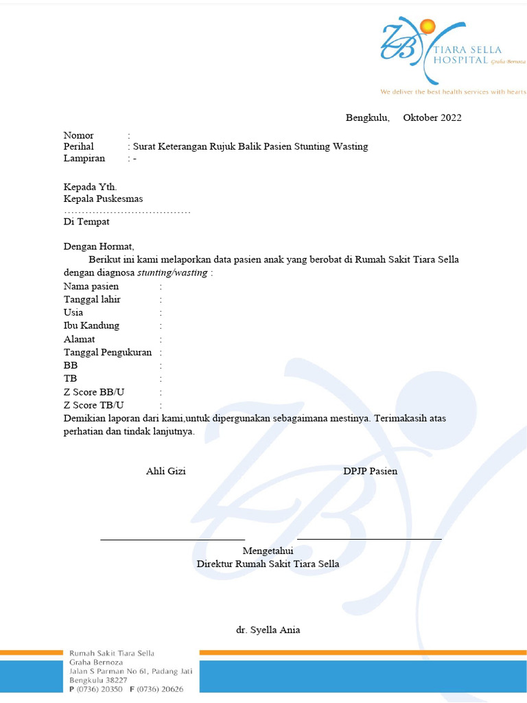 Form Rujuk Balik Stunting Pdf